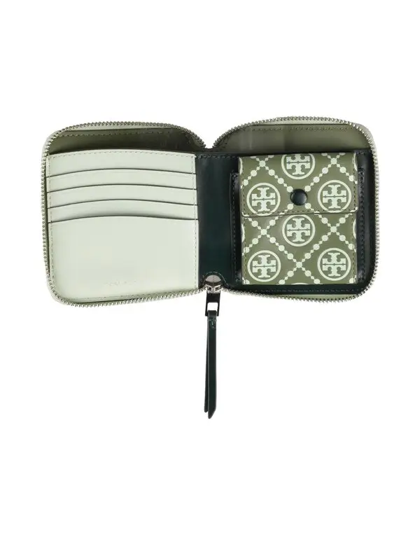 Tory Burch Wallet Textile Fibers - Green