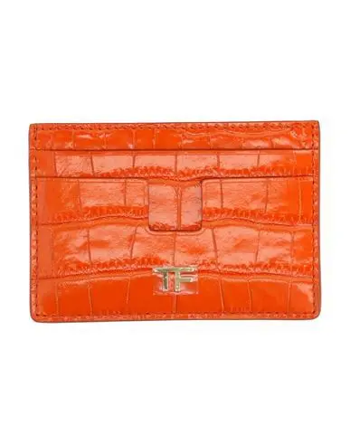 TOM FORD Cardholder Lime Calfskin, Brass - Orange