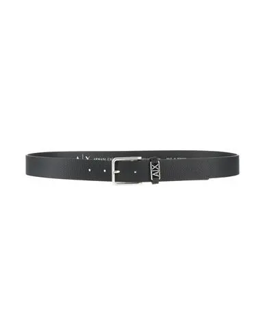 Armani Exchange Pebbled Leather Belt - Black