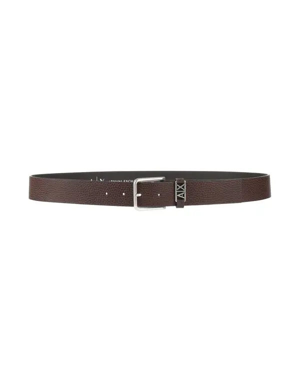 Armani Exchange Pebbled Leather Belt - Brown