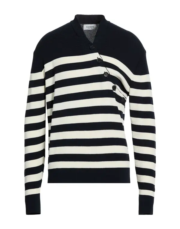 LANEUS Striped V-neck Cotton Sweater