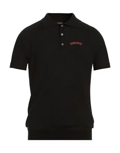 Dsquared2 Lightweight Virgin Wool Sweater With Short Sleeves - Black