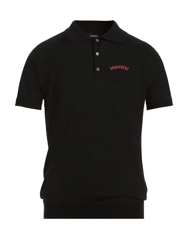 Dsquared2 Lightweight Virgin Wool Sweater With Short Sleeves - Black