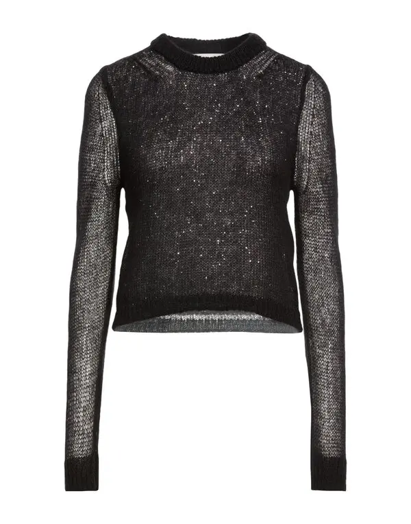 Ba&sh Knitted Sweater In Mohair And Wool Blend - Black