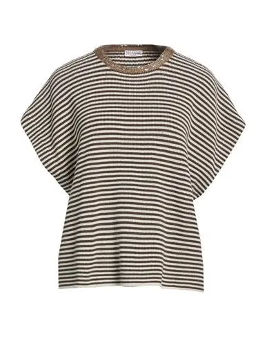 Brunello Cucinelli Striped Sequined Crewneck Sweater
