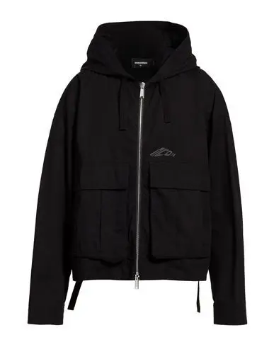 Dsquared2 Cotton Ripstop Jacket With Logo Detail - Black