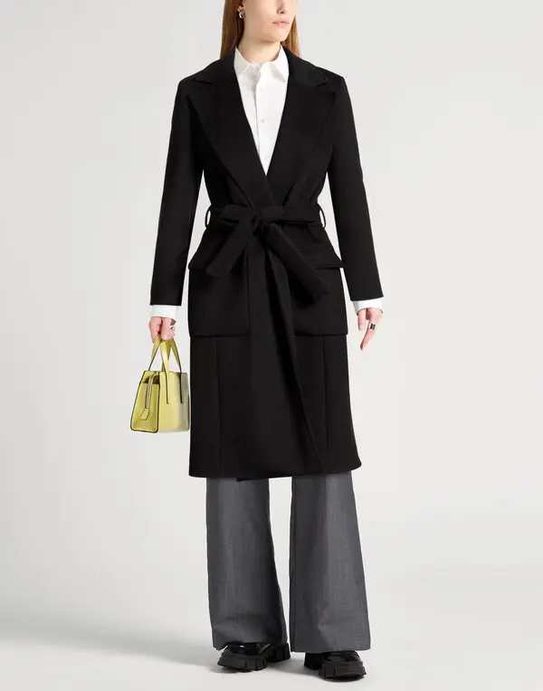 FRACOMINA Belted Brushed-felt Coat - Black