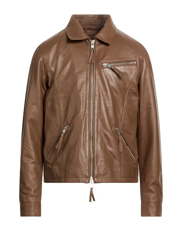 Bolongaro Trevor Joseph Sheepskin Biker Jacket - Beige