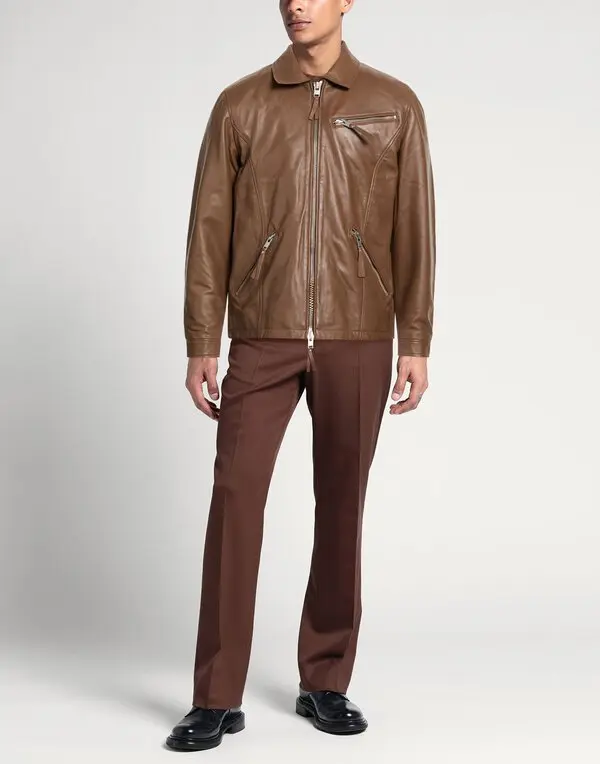Bolongaro Trevor Joseph Sheepskin Biker Jacket - Beige
