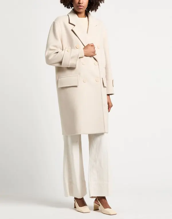 Max Mara Double-breasted Coat In Light Virgin Wool And Cashmere - Grey