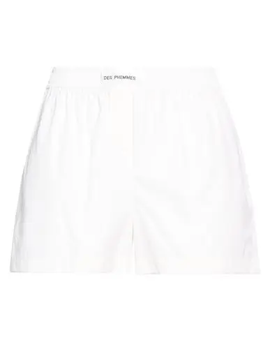 DES_PHEMMES Woven High-waisted Shorts With Brand Logo - White