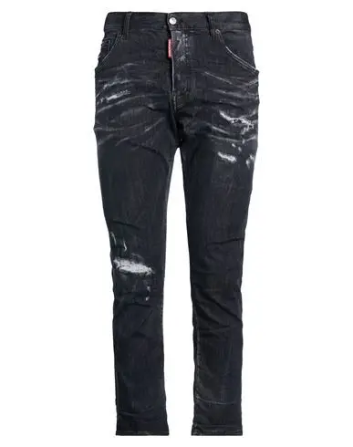 Dsquared2 Tapered Jeans With Leather Detailing - Black