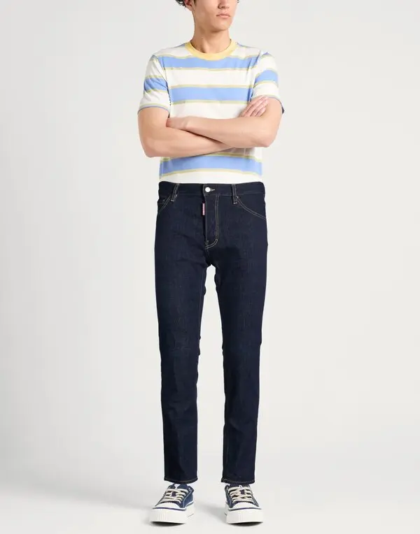 Dsquared2 Jeans In Cotton, Elastane, And Cow Leather
