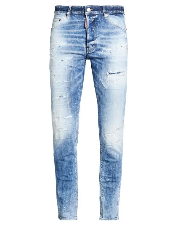 Dsquared2 Waxed Effect Skinny Jeans - Blue