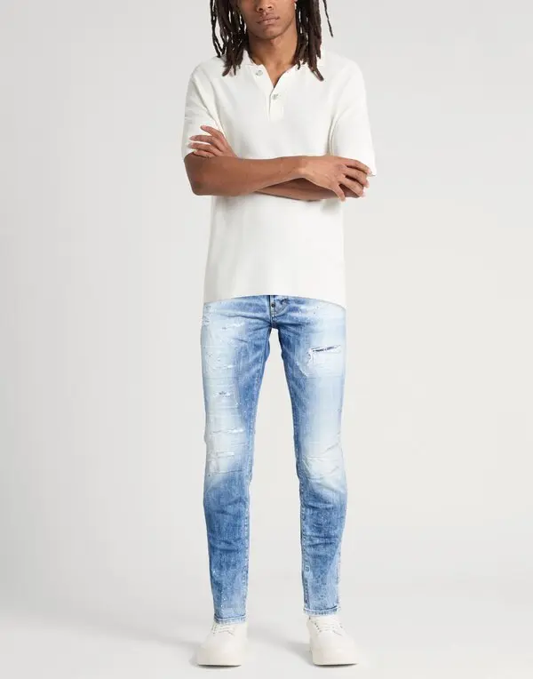 Dsquared2 Waxed Effect Skinny Jeans - Blue
