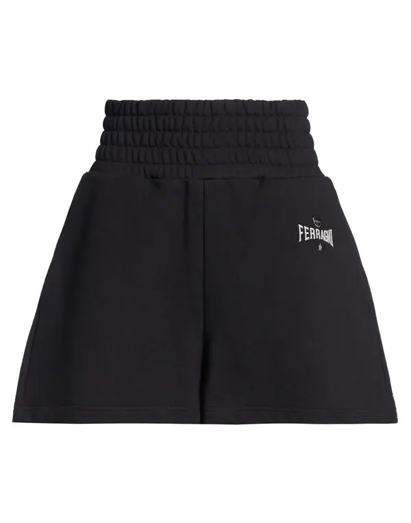 CHIARA FERRAGNI Cotton French Terry High Waisted Shorts