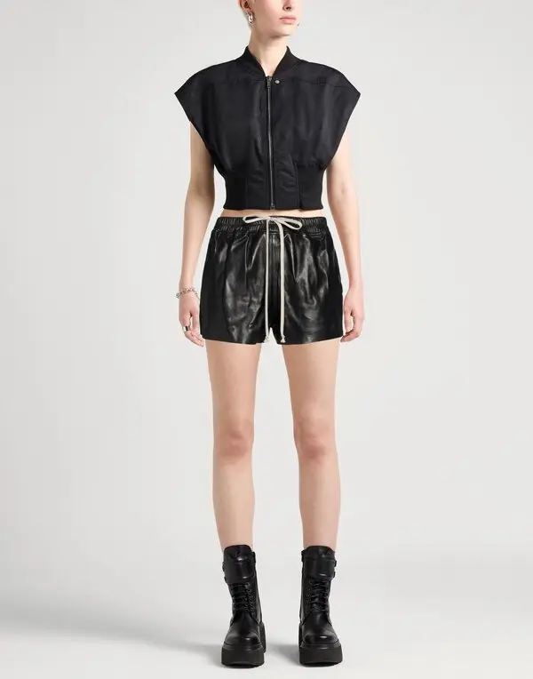 Rick Owens Calfskin Leather Shorts
