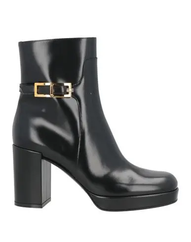 SERGIO ROSSI Ankle Boots Size Leather - Black