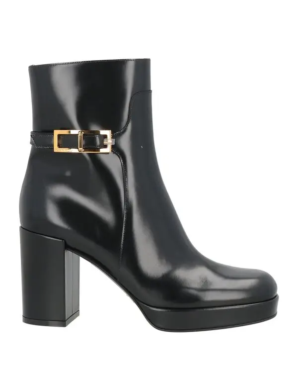 SERGIO ROSSI Glossed-leather Ankle Boots