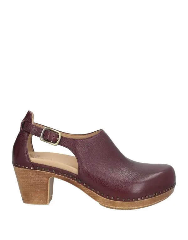 Dansko Pebbled Leather Clogs - Red