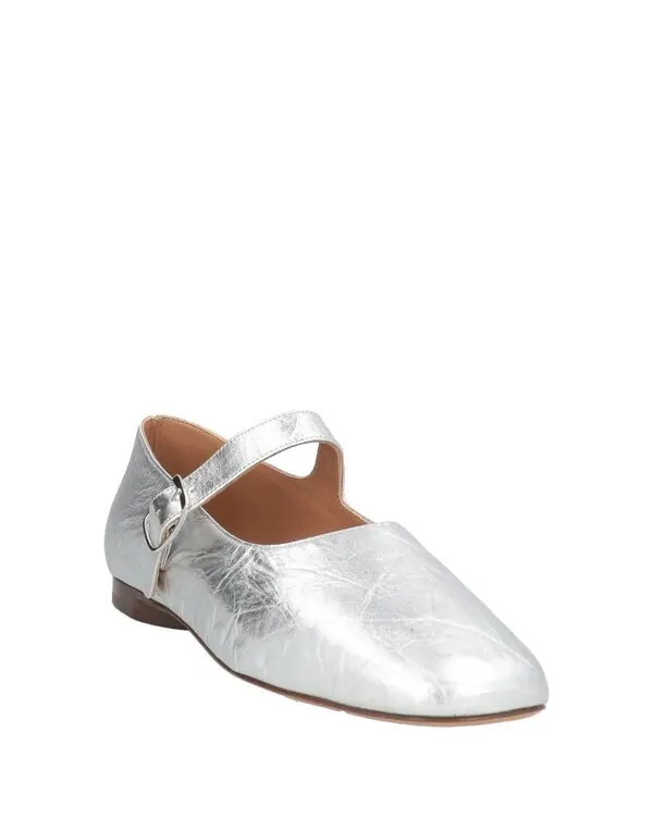 MANSUR GAVRIEL Leather Mary Jane Ballet Flats - Silver