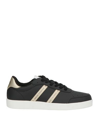 Armani Exchange Low Top Sneakers With Metallic Detail - Black