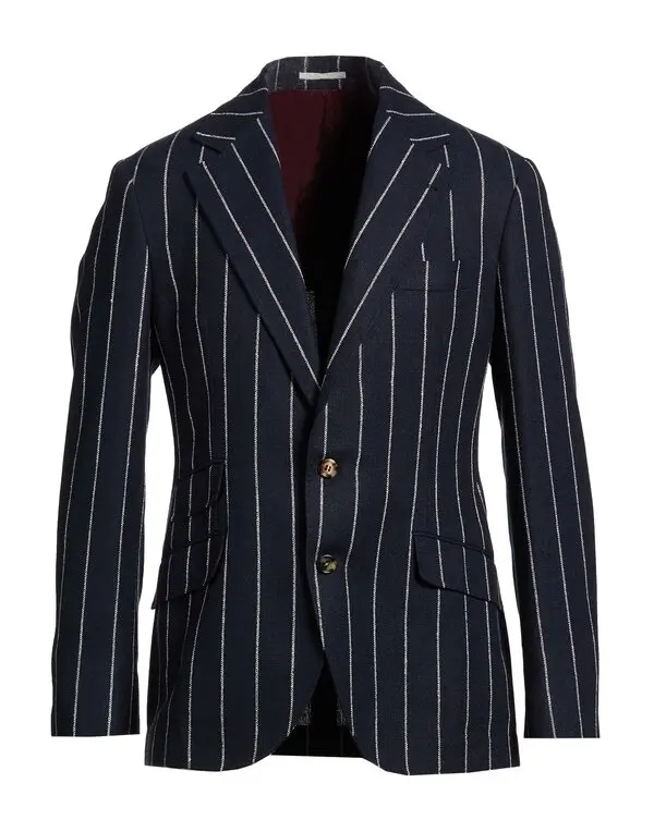 Brunello Cucinelli Single-breasted Striped Tweed Blazer