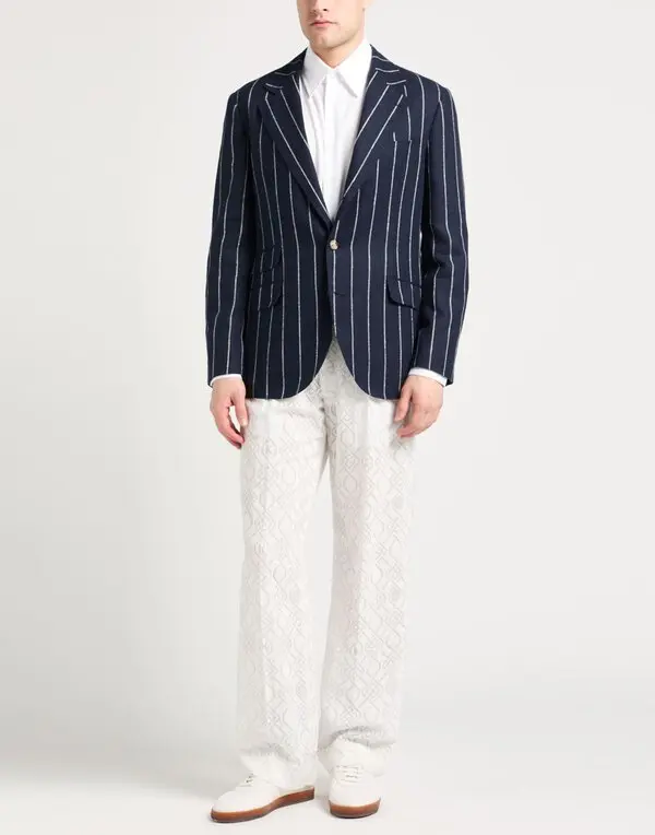 Brunello Cucinelli Single-breasted Striped Tweed Blazer