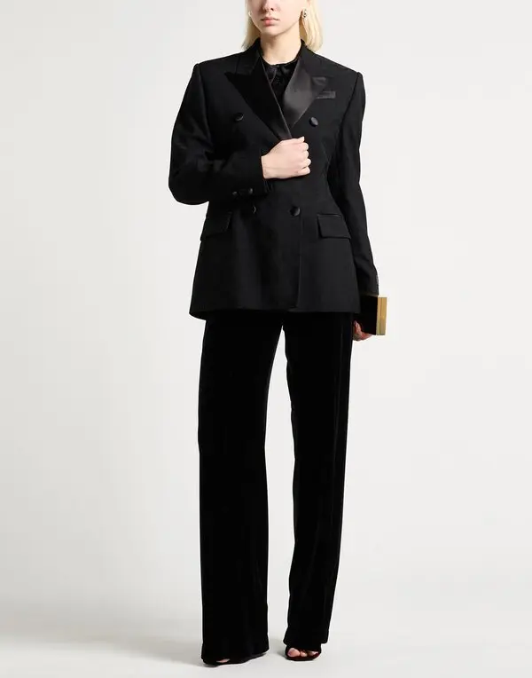 Versace Double-breasted Blazer In Virgin Wool And Silk With Signature Print