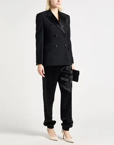 Versace Double-breasted Blazer In Wool With Jacquard Pattern And Satin Trims