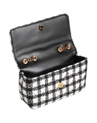 Versace Cross-body Bag In Virgin Wool, Polyamide, And Lambskin - Black