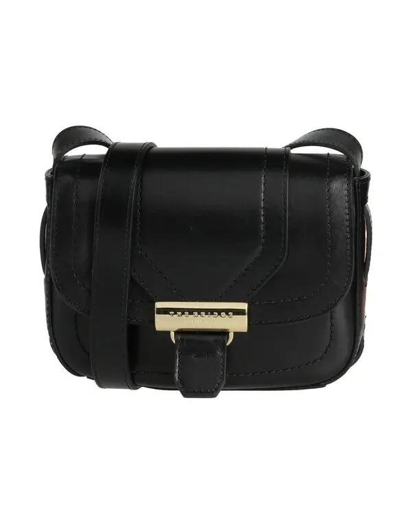 THE BRIDGE Leather Cross-body Flap Bag - Black