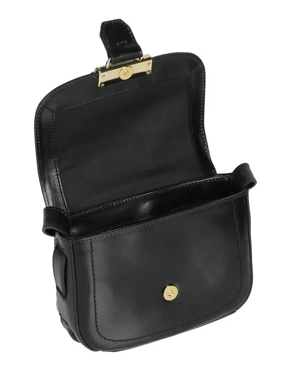 THE BRIDGE Leather Cross-body Flap Bag - Black