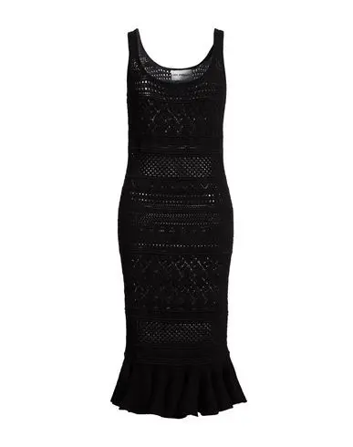 DES_PHEMMES Knitted Bodycon Midi Dress - Black