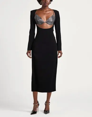Giuseppe Di Morabito Viscose Elastane Midi Dress With Crystal Embellishments
