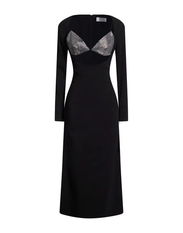 Giuseppe Di Morabito Viscose Elastane Midi Dress With Crystal Embellishments