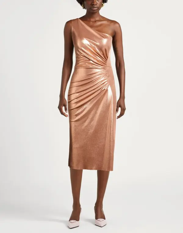 Chiara Boni La Petite Robe One-Shoulder Midi Dress In Rose Gold - 39% Off |  Editorialist