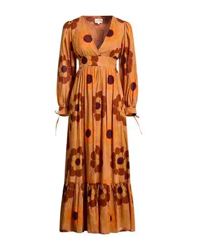 Antik Batik Floral Print Maxi Dress - Tan