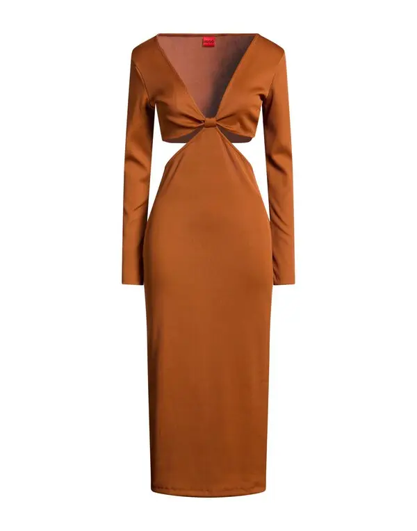 Hugo Ribbed Jersey Bodycon Midi Dress