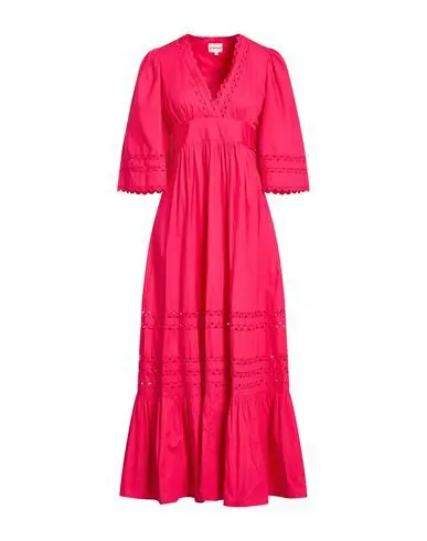 Antik Batik Flared Broderie Anglaise Maxi Dress - Fuchsia