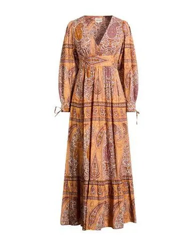 Antik Batik Floral-print Maxi Dress With Belt - Orange