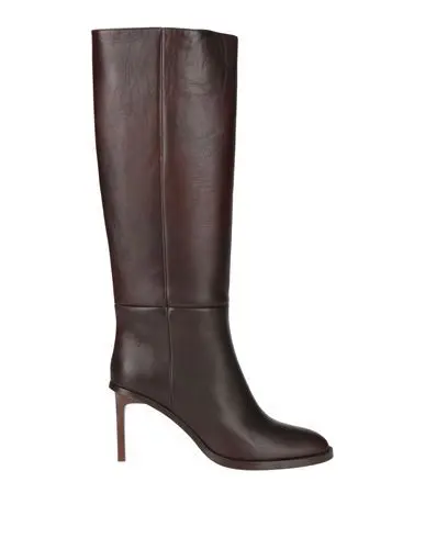 Ba&sh Chocolate Leather Stiletto Boots