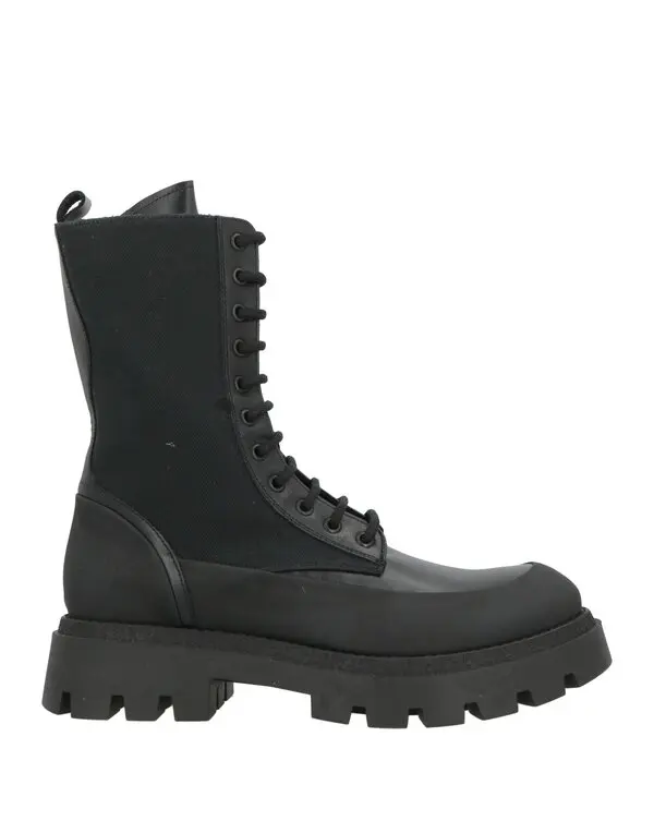 High Leather And Textile Ankle Boots