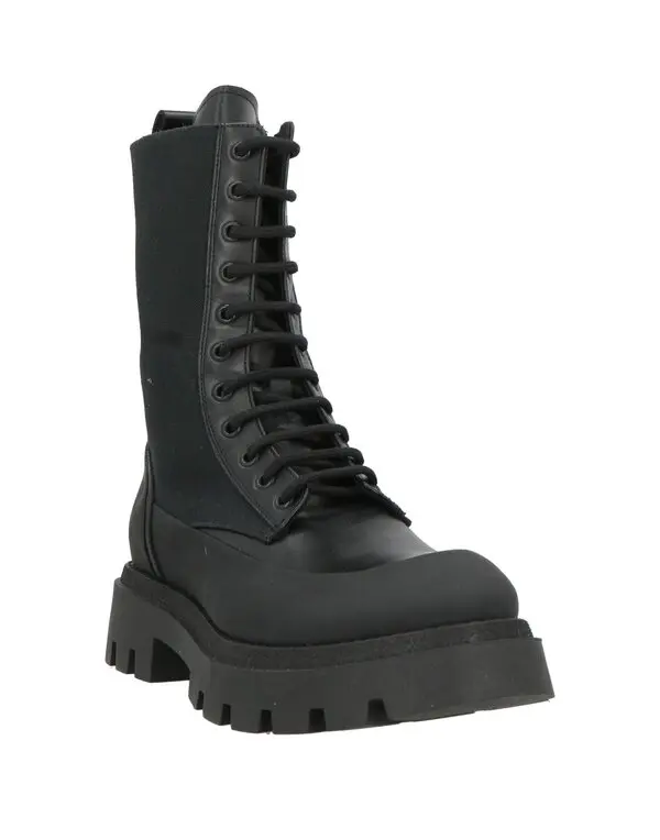 High Leather And Textile Ankle Boots