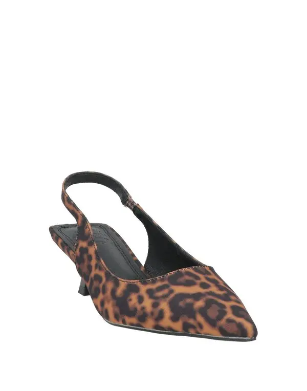 TWENTY FOUR HAITCH Leopard-print Slingback Kitten Heel Pumps