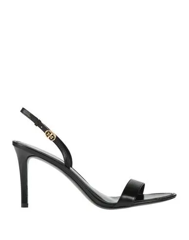 Tory Burch Leather Slingback Sandals - Black