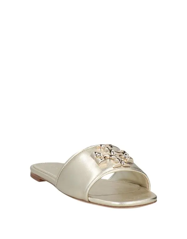 Tory Burch Leather Slide Sandals - Grey