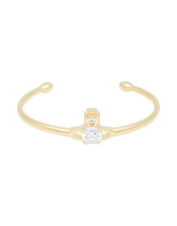 VIVIENNE WESTWOOD Reina Large Bangle Bracelet In Brass With Crystal Embellishments