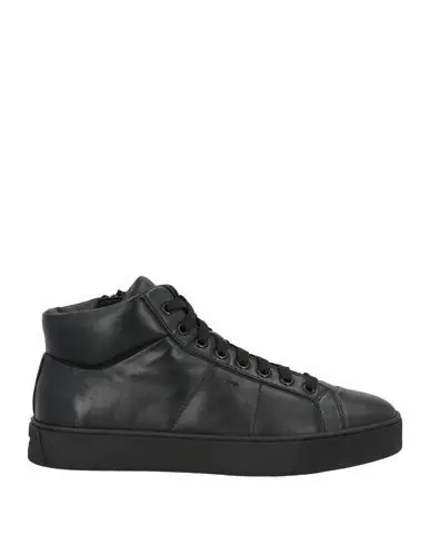 Santoni High-top Leather Sneakers - Black