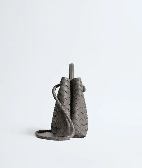Bottega Veneta Intrecciato Leather Andiamo Top Handle Bag - Basalt